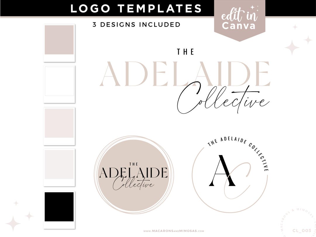 Logo Template Canva, Editable Logo Design, DIY Minimal Branding Kit ...