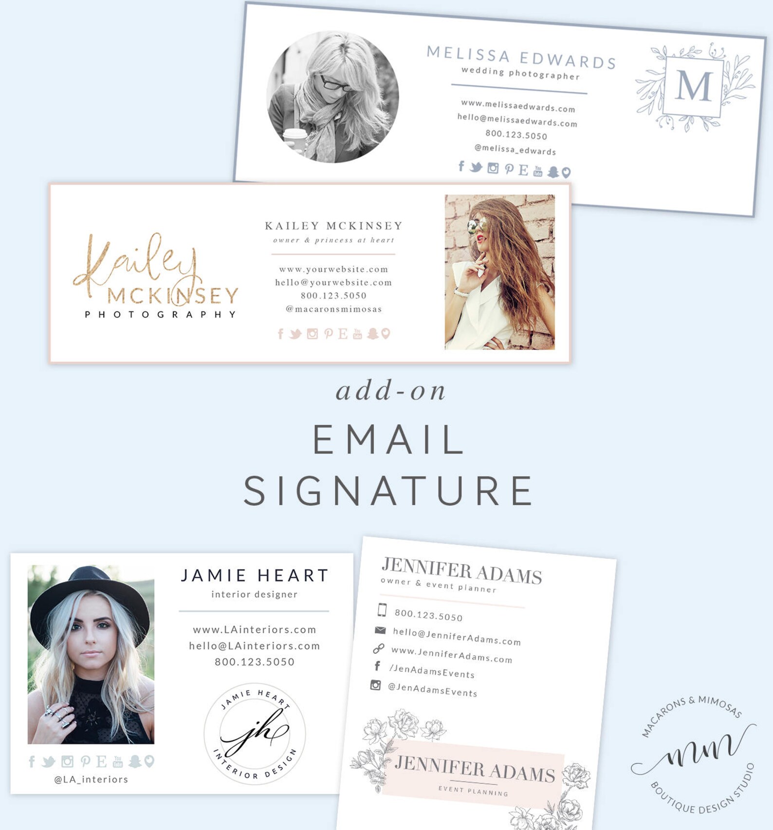 Premade Email Signature Photography Signature Boutique Blog - Etsy