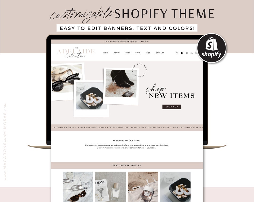 Shopify Theme Template, Minimal Shopify Website, Black and White ...