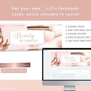 Rose Gold Pink Facebook Cover Photo Template, Facebook Banner Design ...