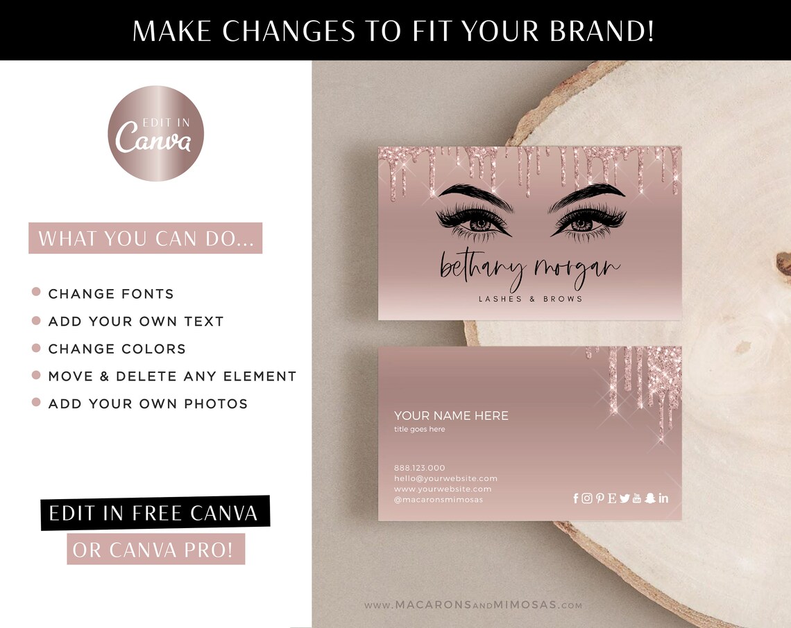 Lash Business Card Lash Artist Loyalty Card Template Elegant - Etsy