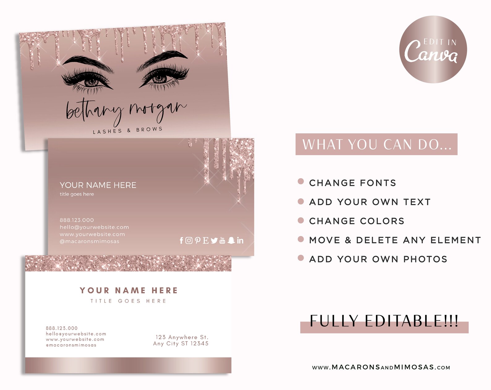 Lash Business Card Lash Artist Loyalty Card Template Elegant - Etsy