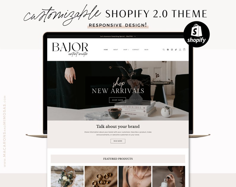 Shopify Theme Template Minimal Shopify Website Shopify Store - Etsy