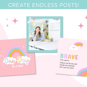 Rainbow Teacher Instagram Post Social Media Templates Bundle for Canva ...