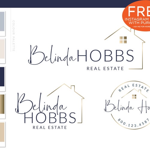 Realtor Logo Real Estate Logo Mint Green Branding Kit Real - Etsy