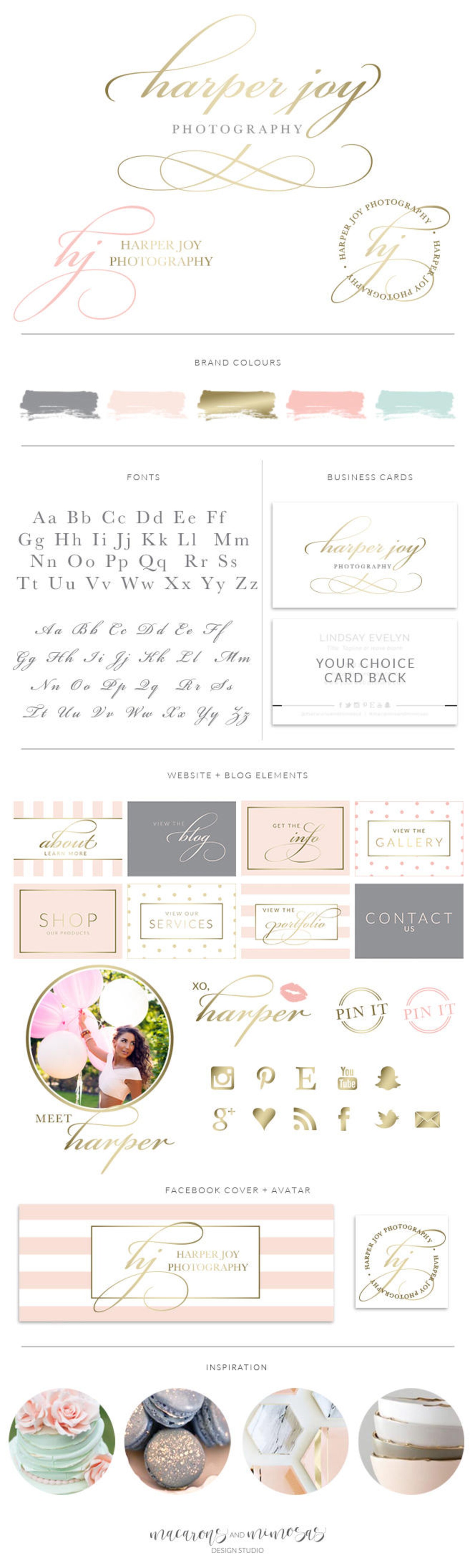 Calligraphy Gold Foil Fancy Pink Mint Script Handwritten - Etsy