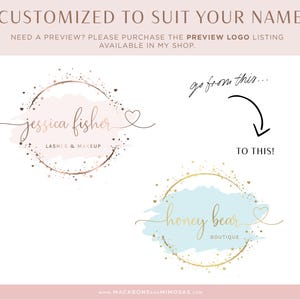 Pretty Logo Design Branding Kit Customized for Boutiques, Photographers ...
