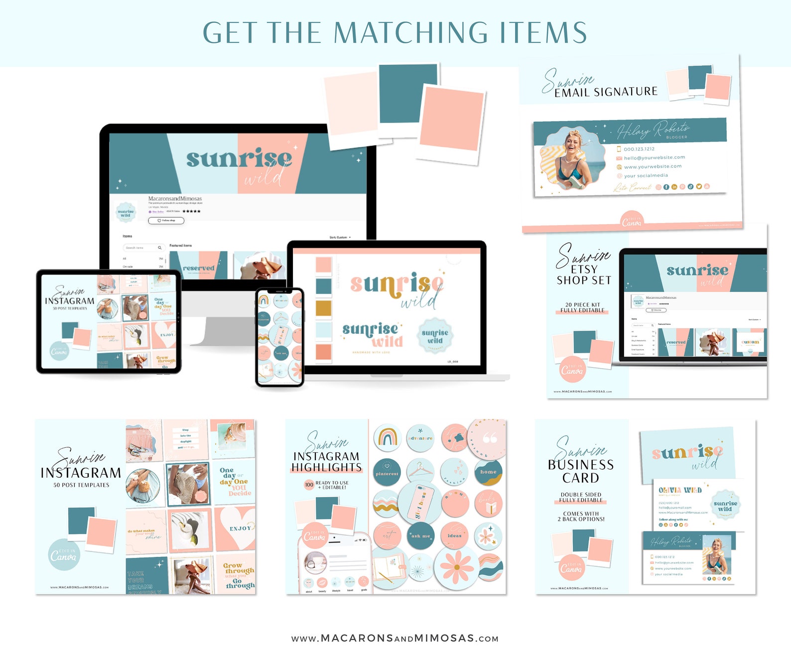 Bright Boho Email Signature Template Canva Business Email - Etsy