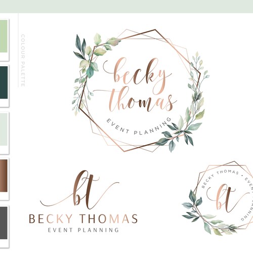 Floral Logo Design Premade Florist Branding Kit Wreath | Etsy