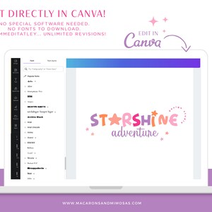 Editable Canva Star Logo Template, Fun Retro Font Logo, DIY Colorful ...