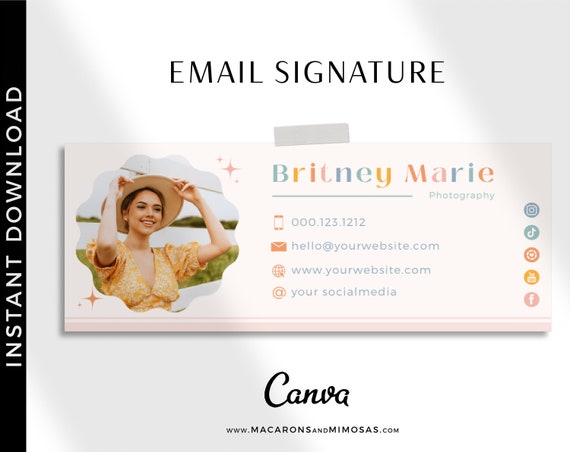 Bright Boho Email Signature Template Logo Best Seller Photo | Etsy