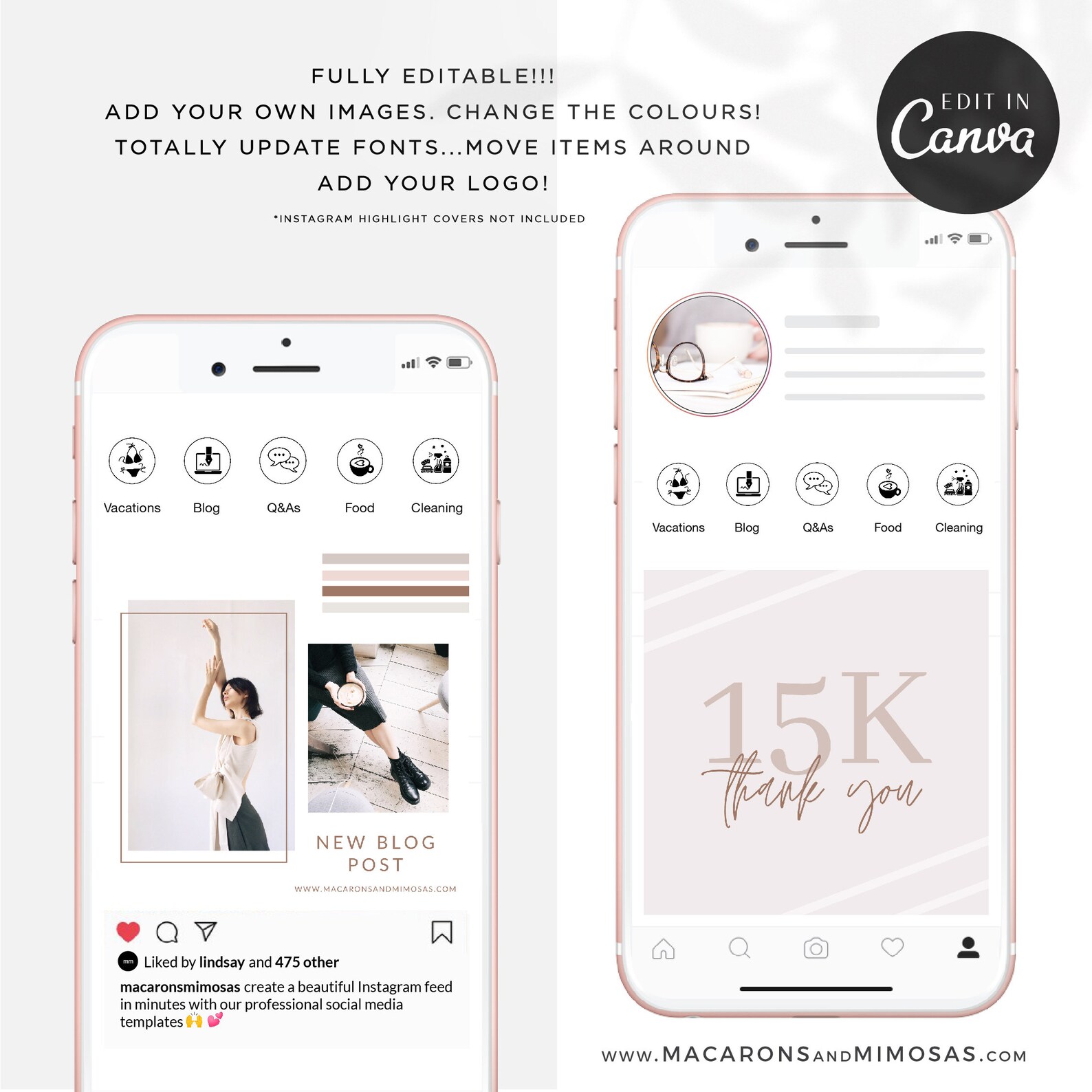 Instagram Templates for Canva Editable IG Square Posts 20 | Etsy