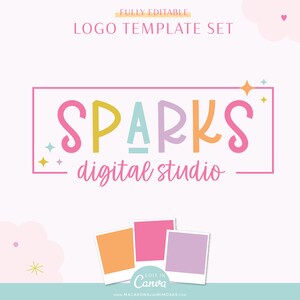 Rainbow Logo Template, Editable Canva Logo Design With Stars, Small ...