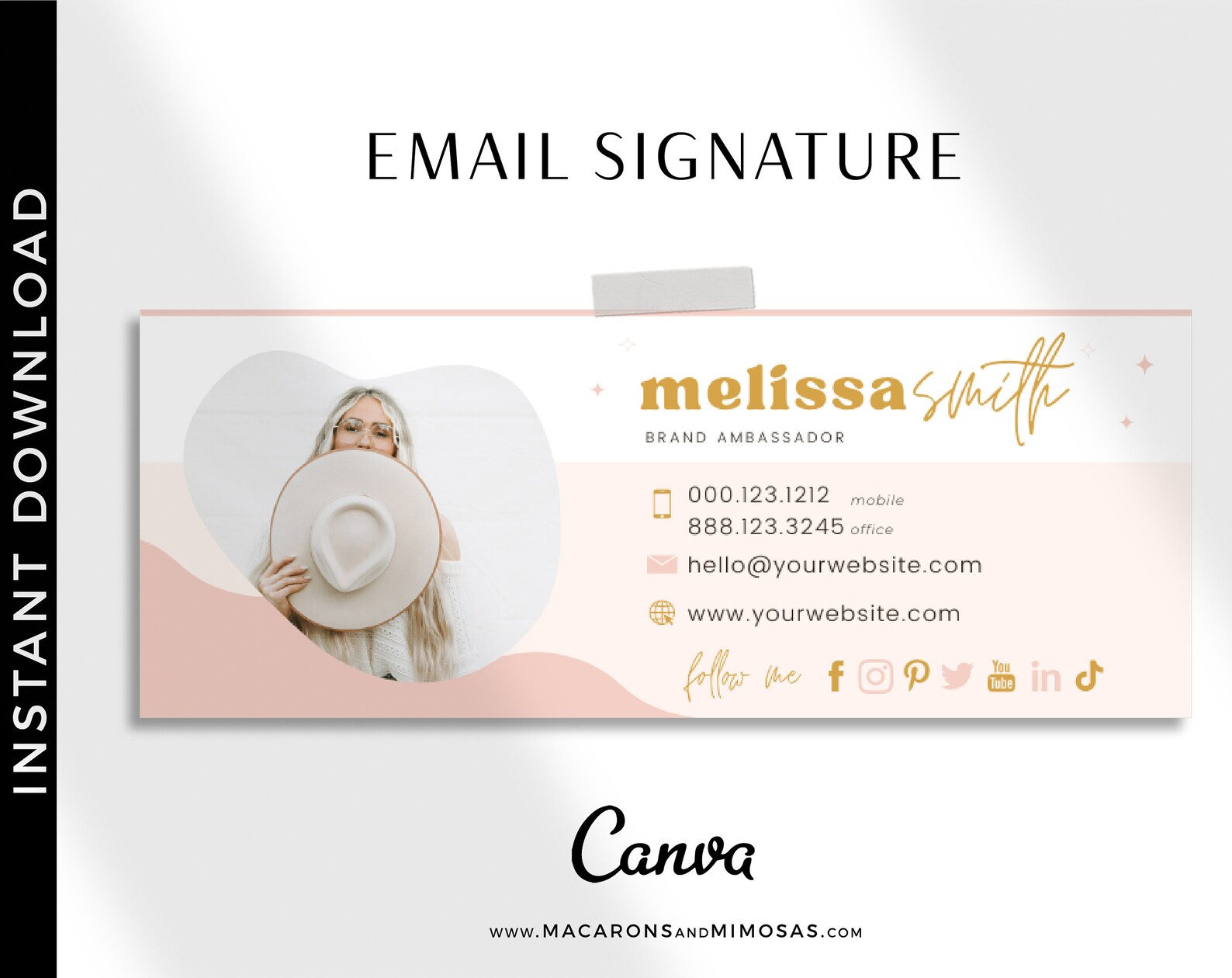 Boho Email Signature With Logo Picture Minimalist Best - Etsy