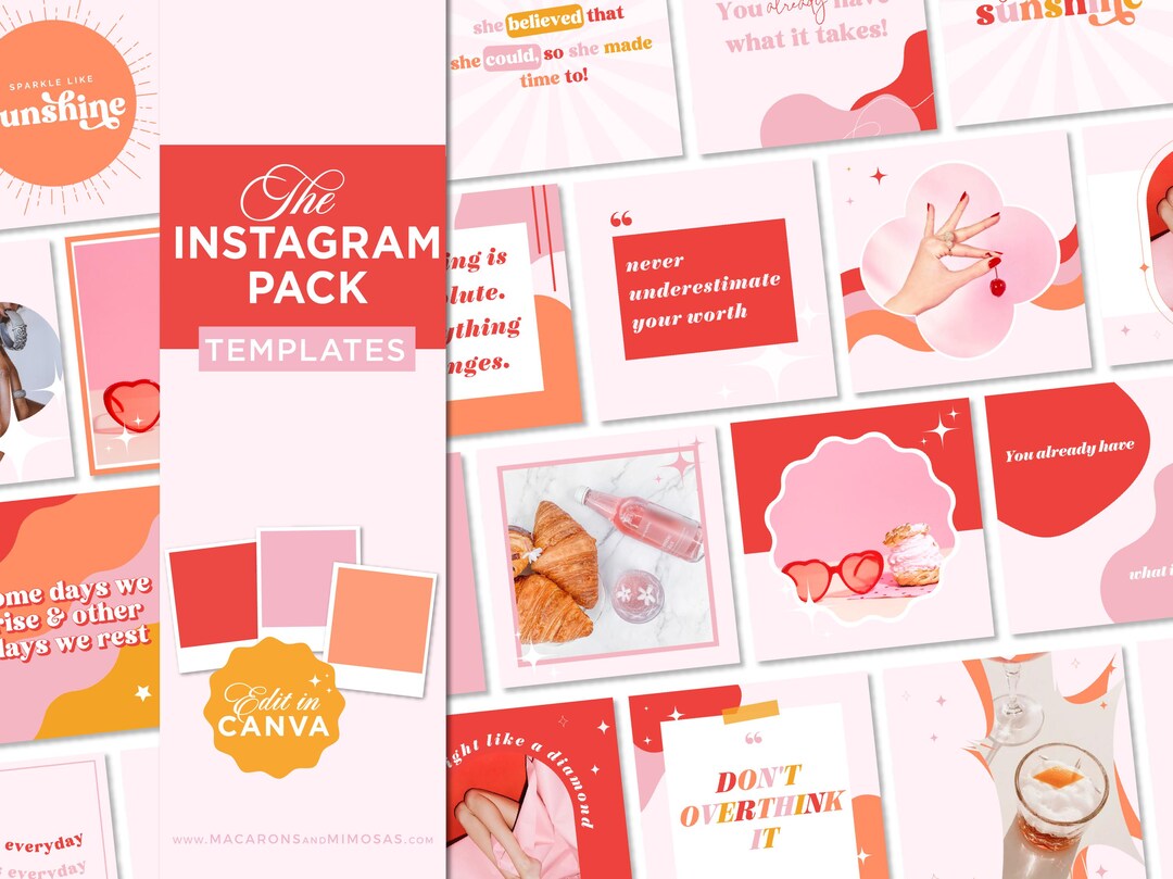 Bright Fun Instagram Post Templates Editable in Canva, Playful Social ...