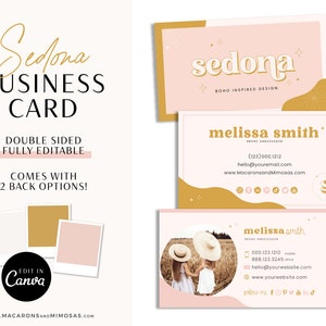 Boho Business Cards Canva Template Digital Download Business - Etsy