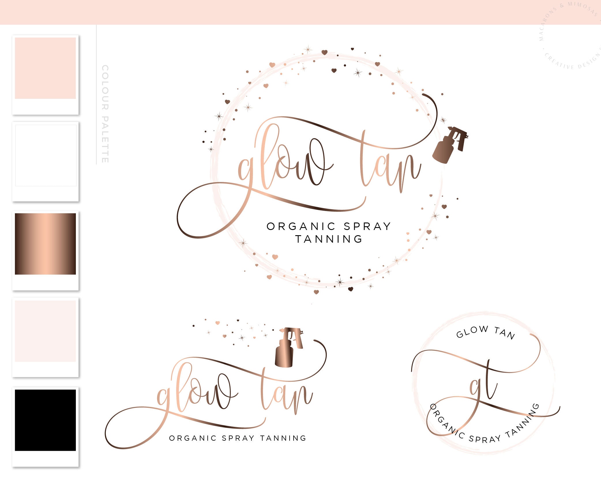 Spray Tan Logo Design Tanning Branding Watermark Stars Heart | Etsy