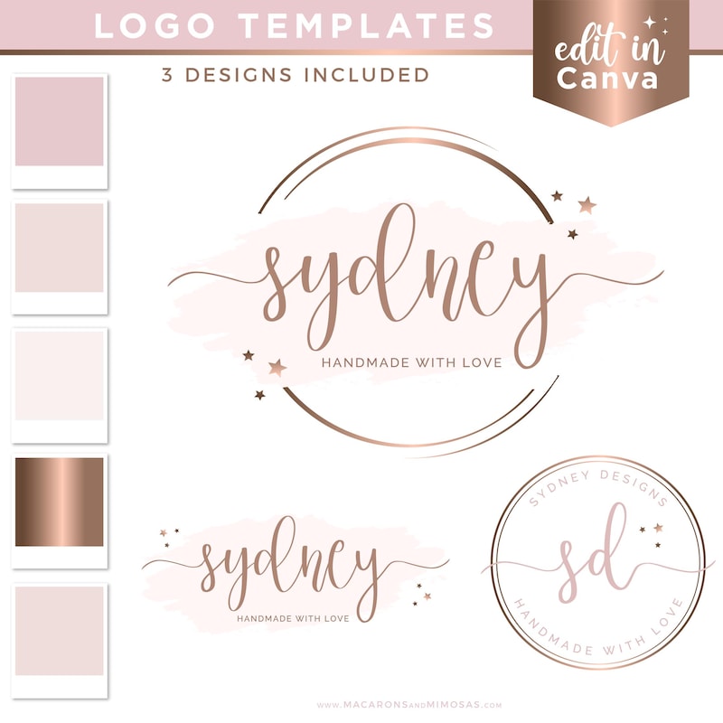 Pink and Gold Logo - Etsy