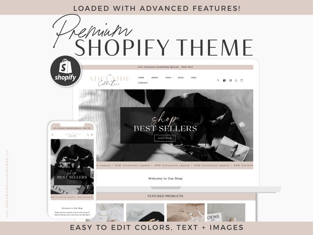 Shopify Theme Template, Minimal Shopify Store, Shopify Store Banner ...