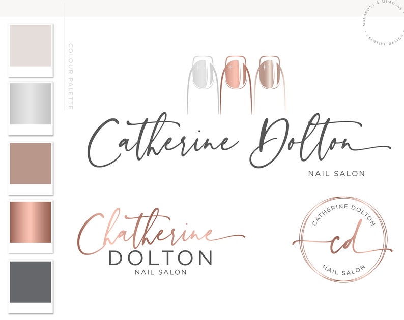 Nail Logo Design for Nail Extension Studio Premade Modern | Etsy