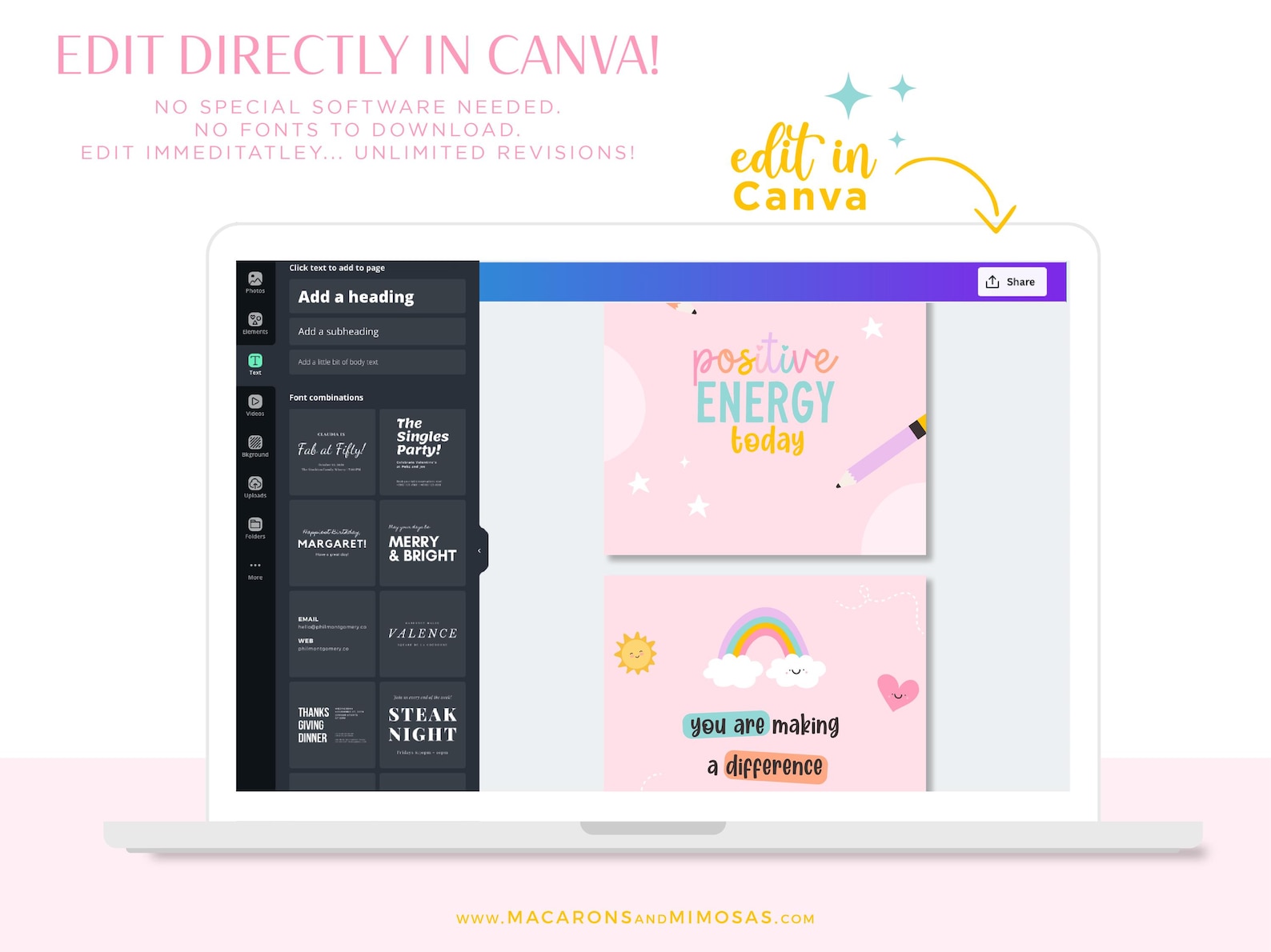 Rainbow Teacher Instagram Post Social Media Templates Bundle for Canva ...