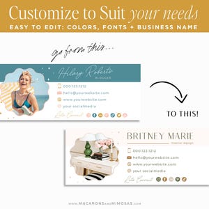 Bright Boho Email Signature Template Editable in Canva, Cute Fun Retro ...