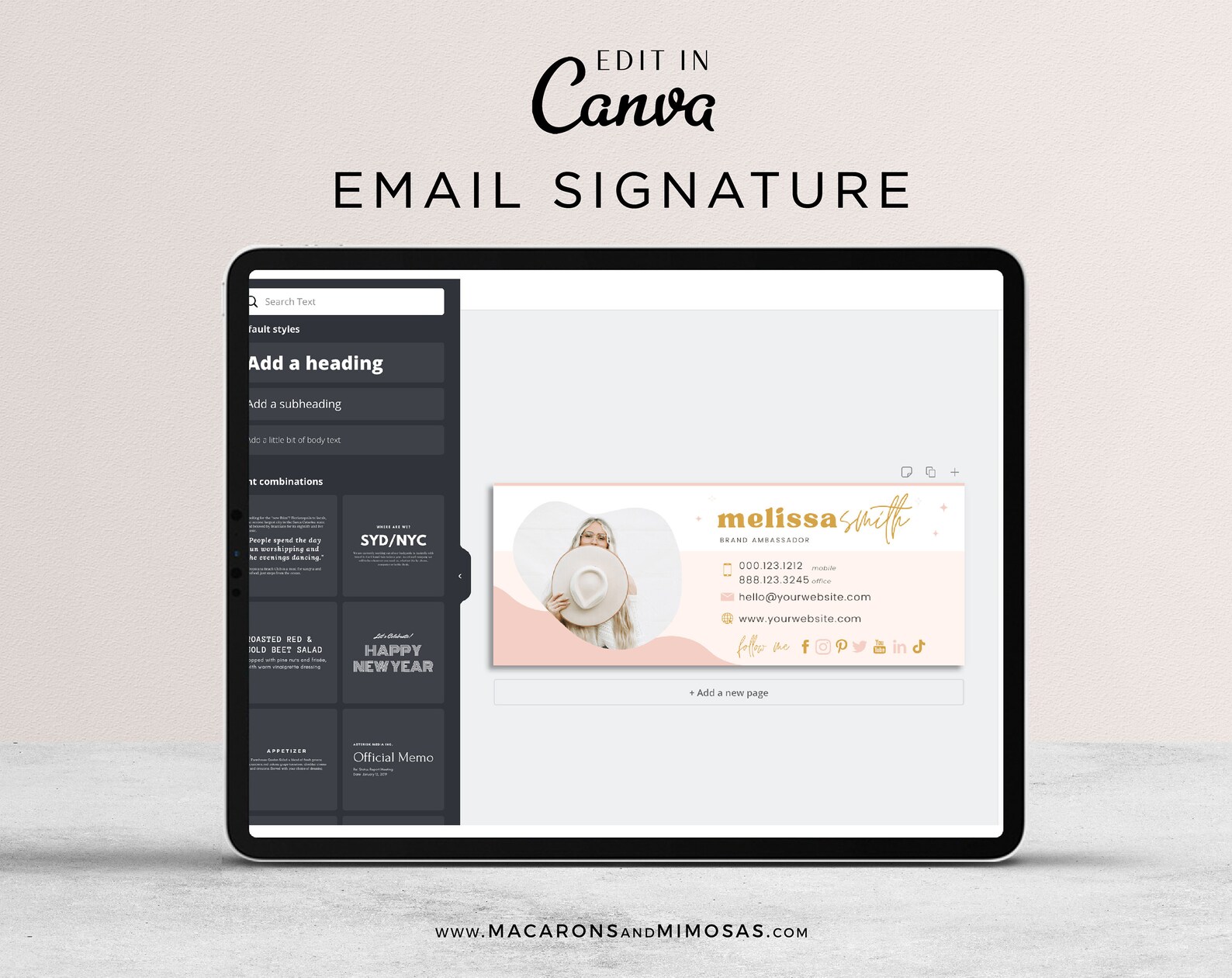 Boho Email Signature With Logo Picture Minimalist Best - Etsy