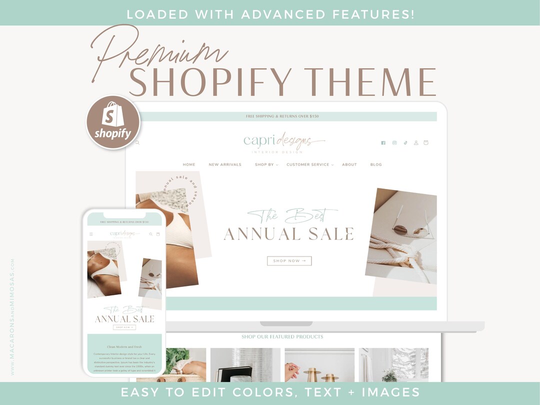 Shopify Theme Template, Minimal Shopify Website, Shopify Store Banner ...