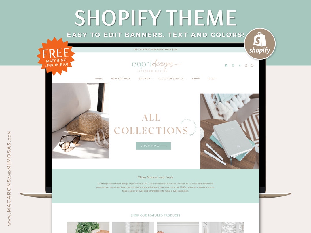 Shopify Theme Template, Minimal Shopify Website, Shopify Store Banner ...