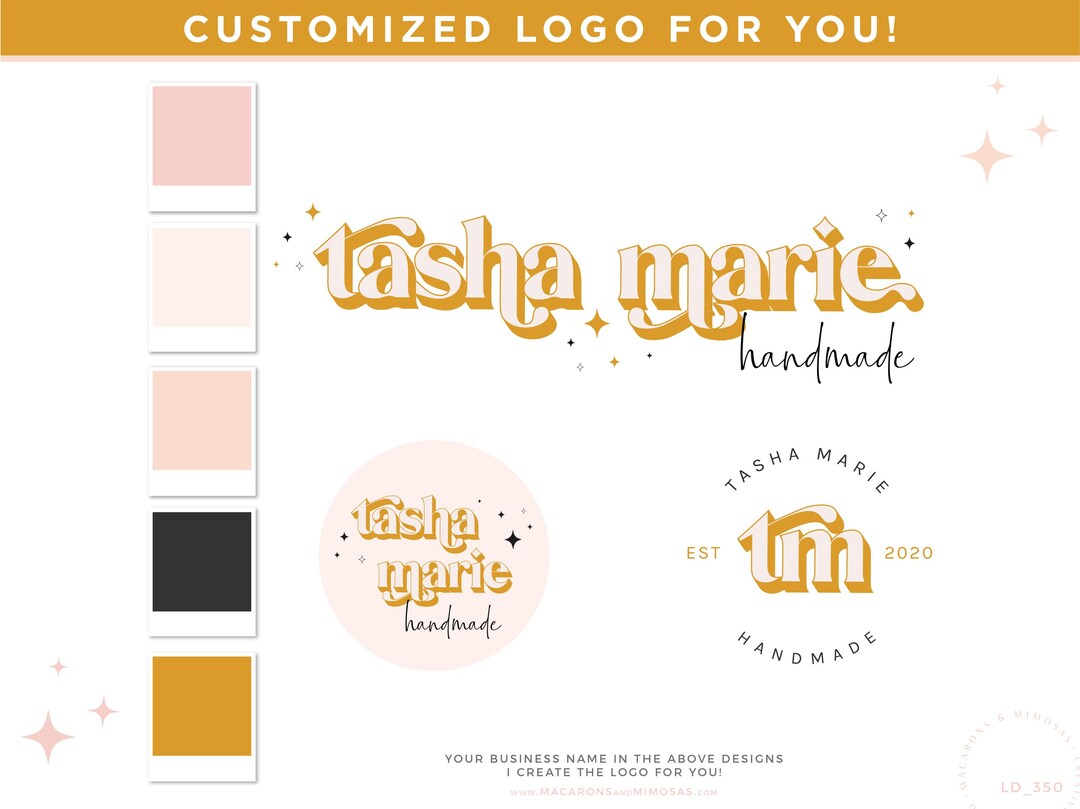 Boho Logo Design Package, Vintage Logo Organic Bohemian Logo & Branding ...