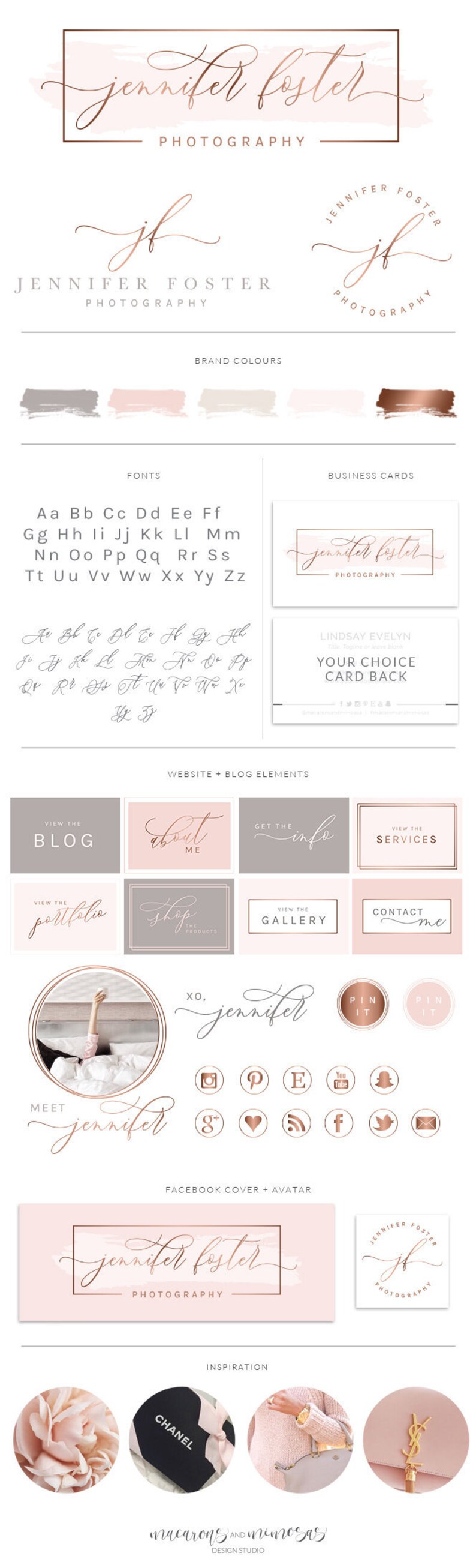 Logo Branding Kit Mini branding kit Logo design Premade | Etsy