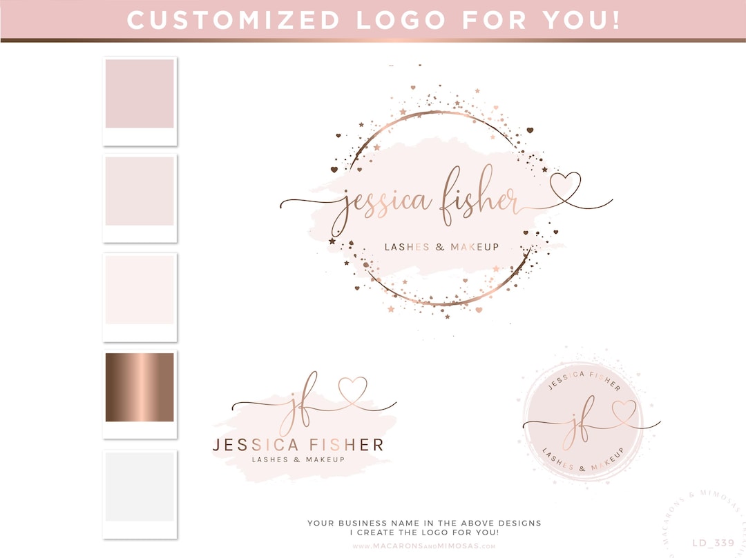 Pretty Logo Design Branding Kit Customized for Boutiques, Photographers ...