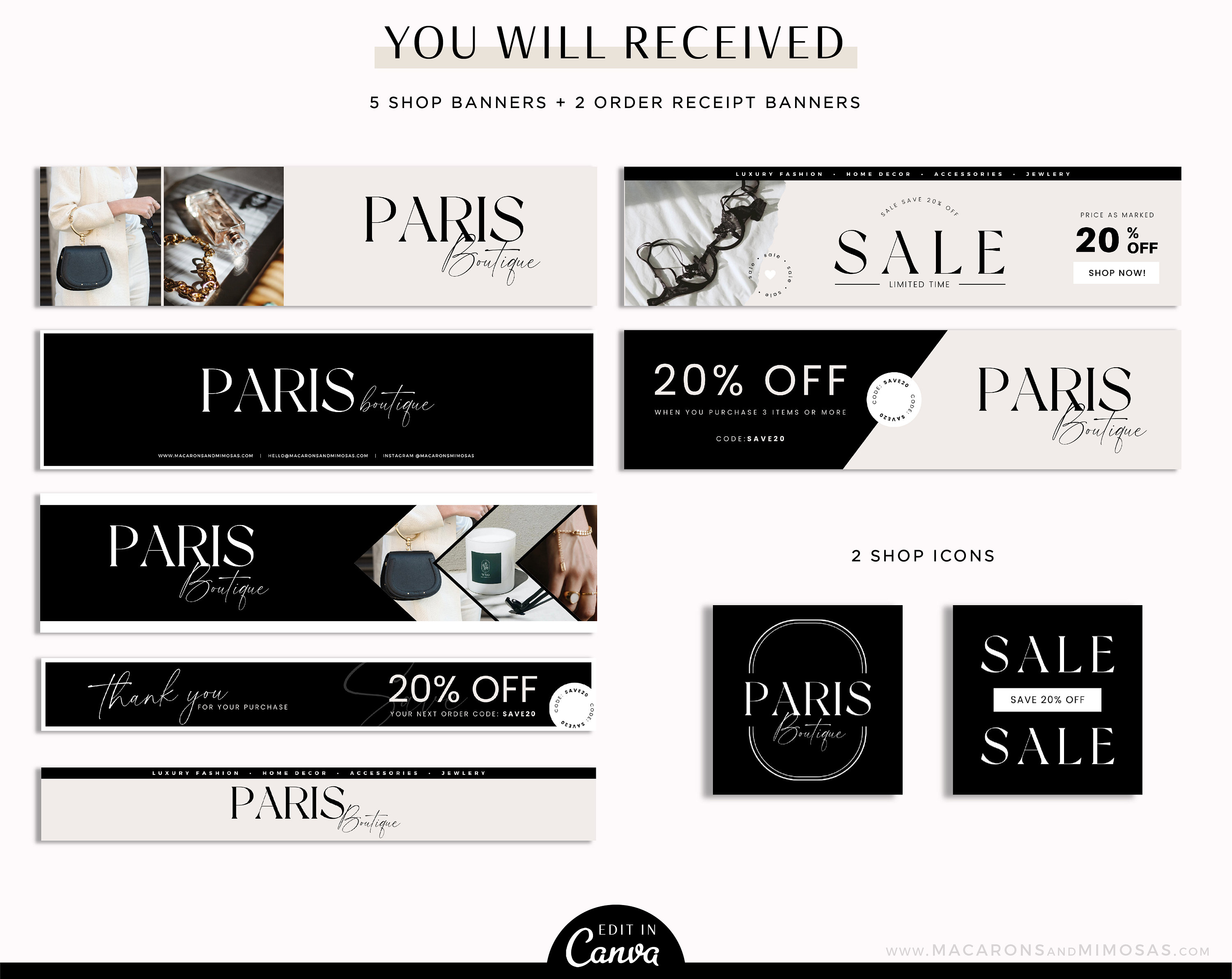 Etsy Banner Kit Luxe Brand Your Etsy Shop Business With - Etsy