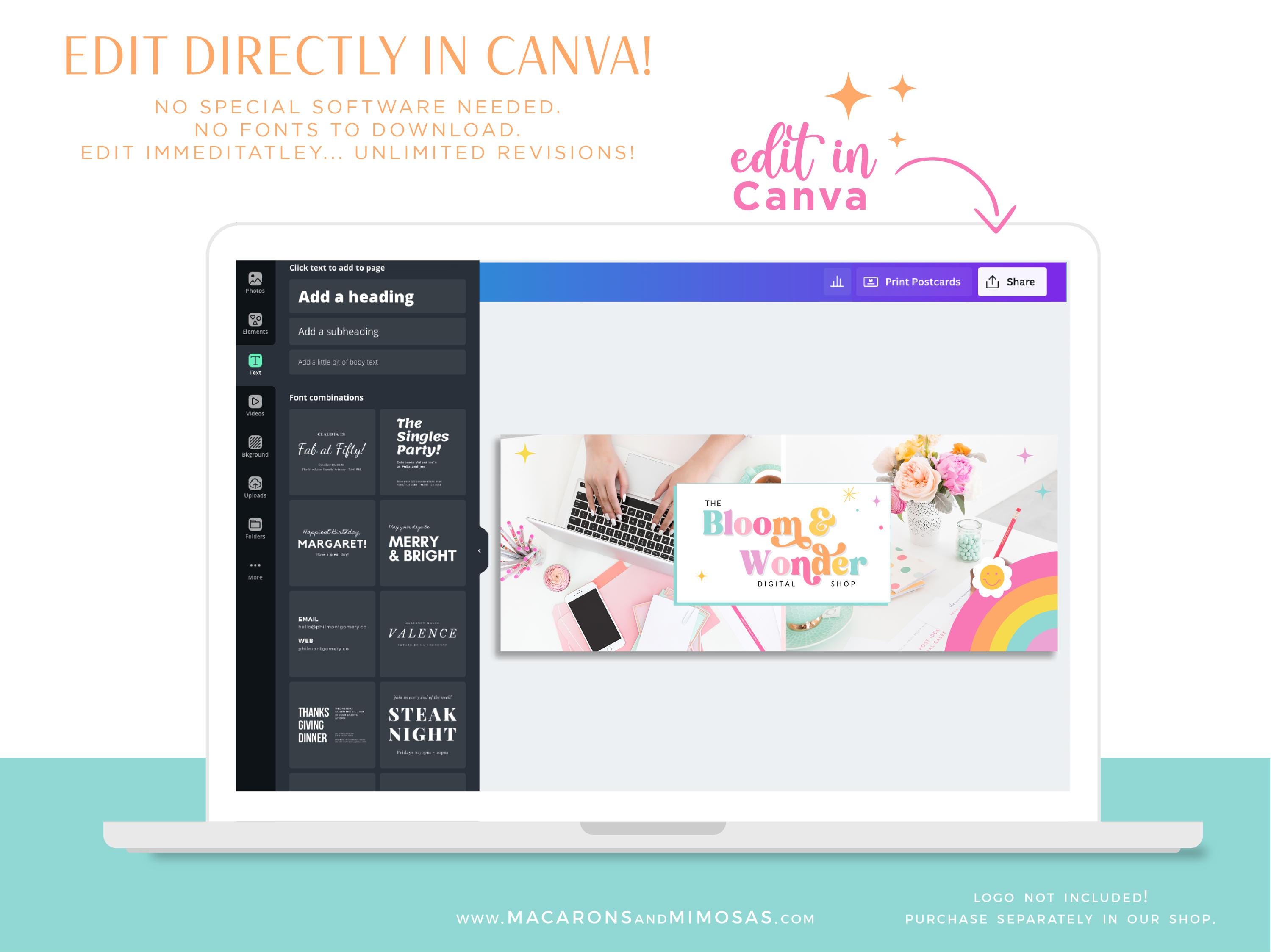 Bright Fun Facebook Cover Template Editable in Canva, Rainbow Vibes ...