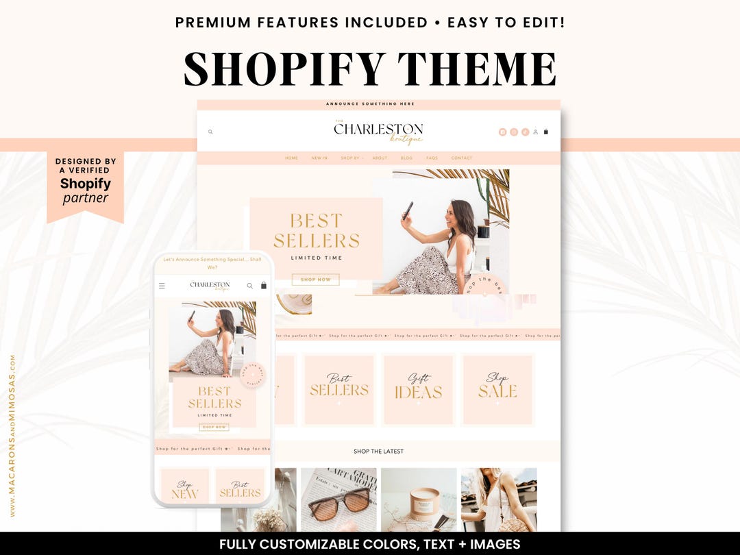 Shopify Theme Template, Ecommerce Website Store Design, Luxury ...