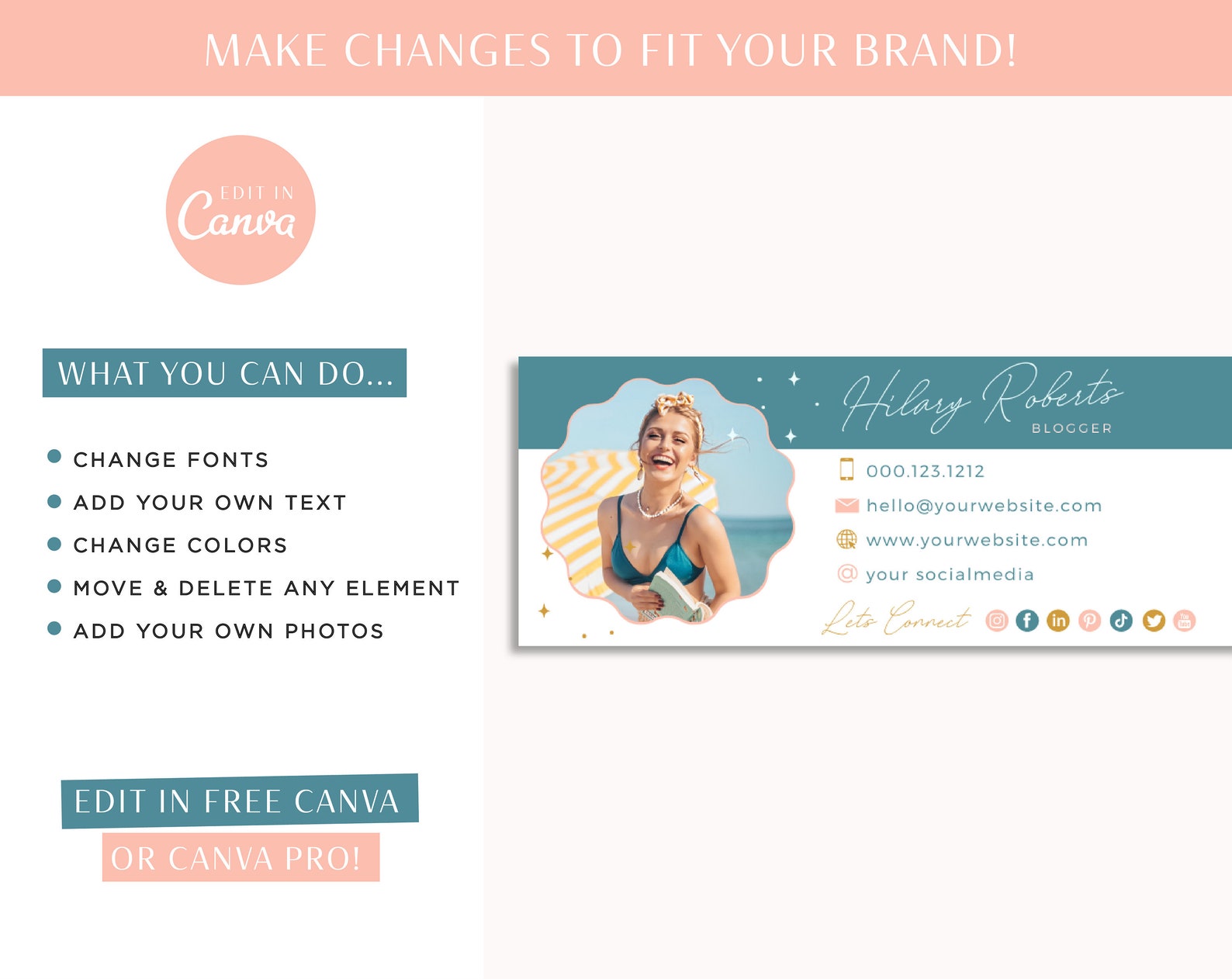 Bright Boho Email Signature Template Canva Business Email - Etsy