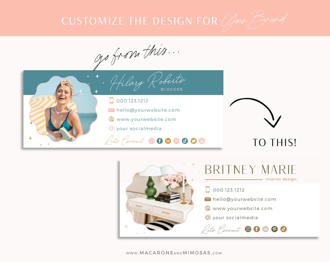 Bright Boho Email Signature Template Canva Business Email - Etsy