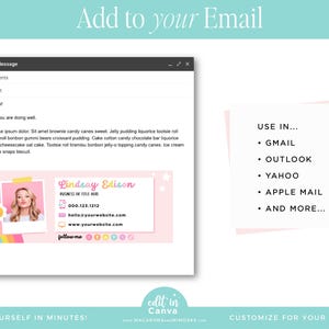 Editable Rainbow Email Signature With Photo for Small Business ...