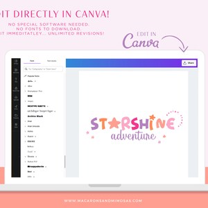 Editable Canva Star Logo Template, Fun Retro Font Logo, DIY Colorful ...