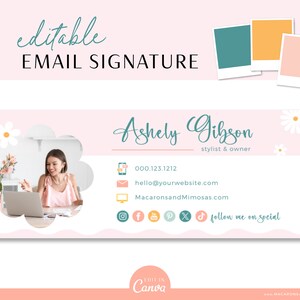 Daisy Email Signature Template for Canva, Gmail Email Signature ...
