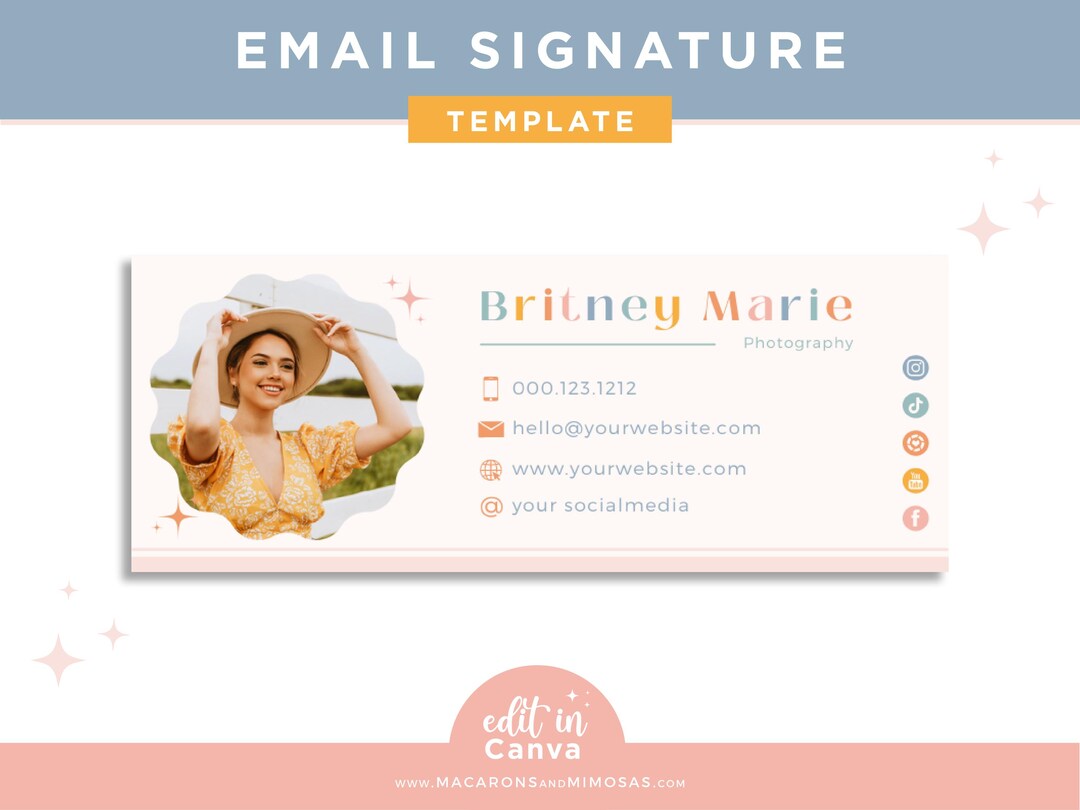 Bright Boho Email Signature Template Logo, Best Seller Photo Marketing ...