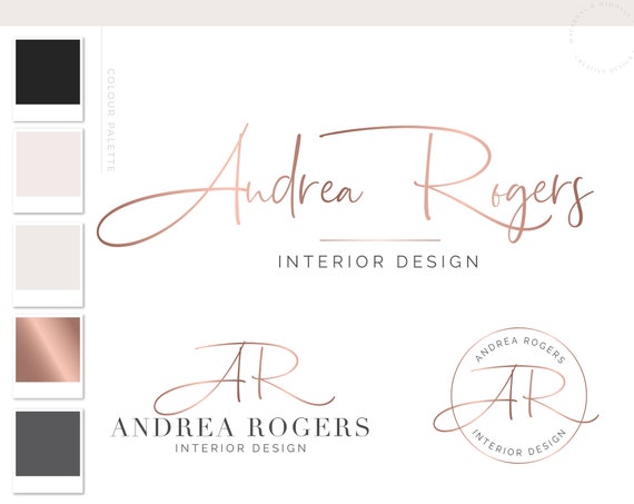 Rose Gold Logo Design Premade Photography Logo Etsy Shop | Etsy