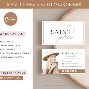 Boho Business Card Template, Canva Digital Business Card Template ...