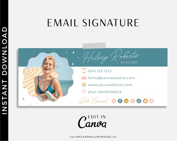 Bright Boho Email Signature Template Canva Business Email - Etsy