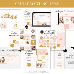 Boho Etsy Banner Kit, Brand Your Etsy Shop Business With Retro Logos ...