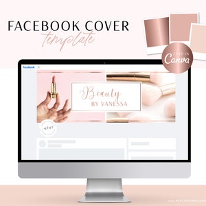 Rose Gold Pink Facebook Cover Photo Template, Facebook Banner Design ...
