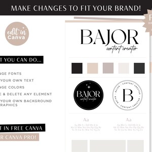 Editable Logo Design, Logo Template Canva, DIY Minimal Branding Kit ...