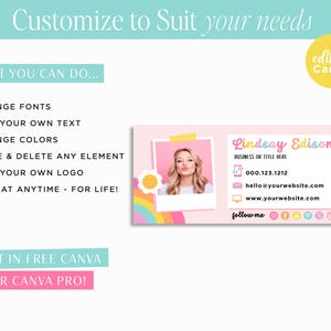 Editable Rainbow Email Signature With Photo for Small Business ...