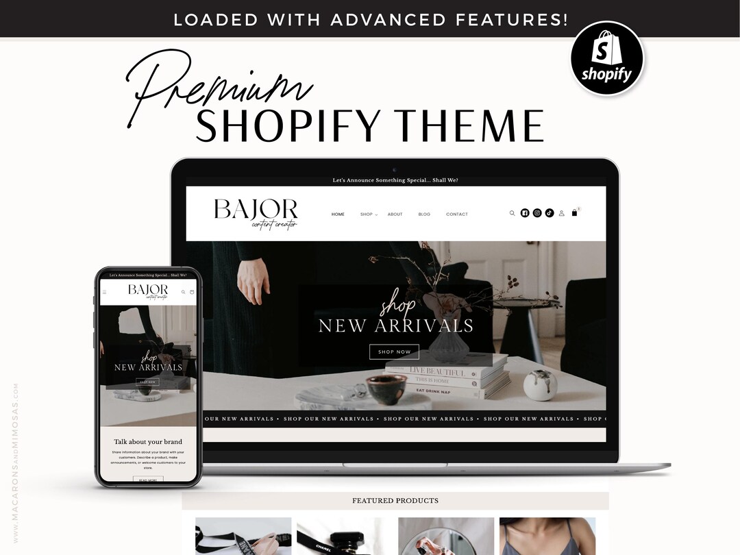 Shopify Theme Template, Minimal Shopify Website, Shopify Store Banner ...