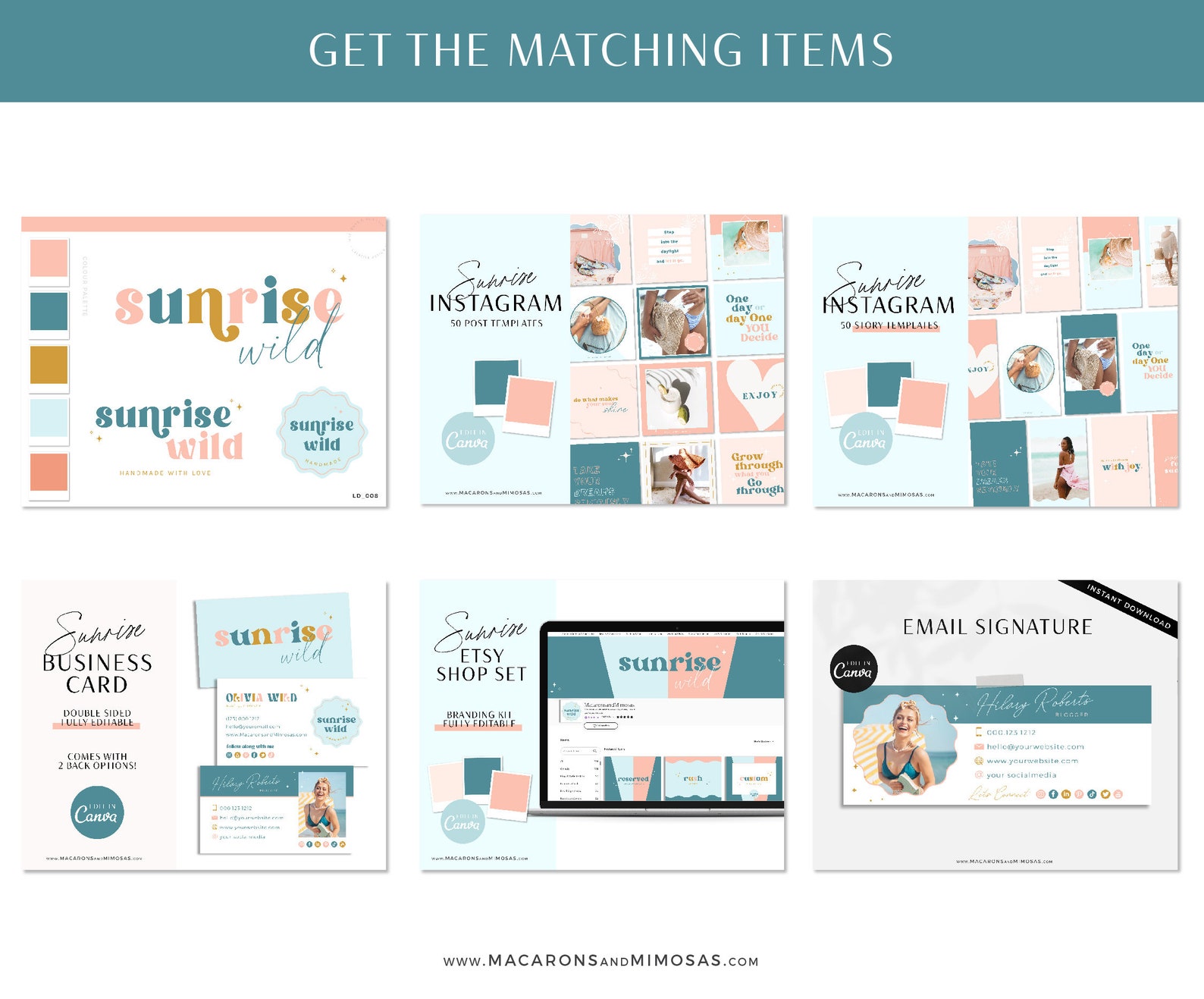 Bright Boho Email Signature Template Canva Business Email - Etsy